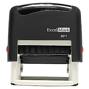 ExcelMark 3-Line Custom Self Inking Rubber Stamp - Home or Office - 9011