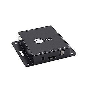 SIIG HDMI to DisplayPort Converter Adapter, One-Way HDMI 2.0 Source to DP 1.2 Display,4K60 & 1080p144Hz,HDCP 2.2,EDID,Audio Extract to Toslink/3.5mm,TAA Compliant,ESD Protection CE-H26A11-S1