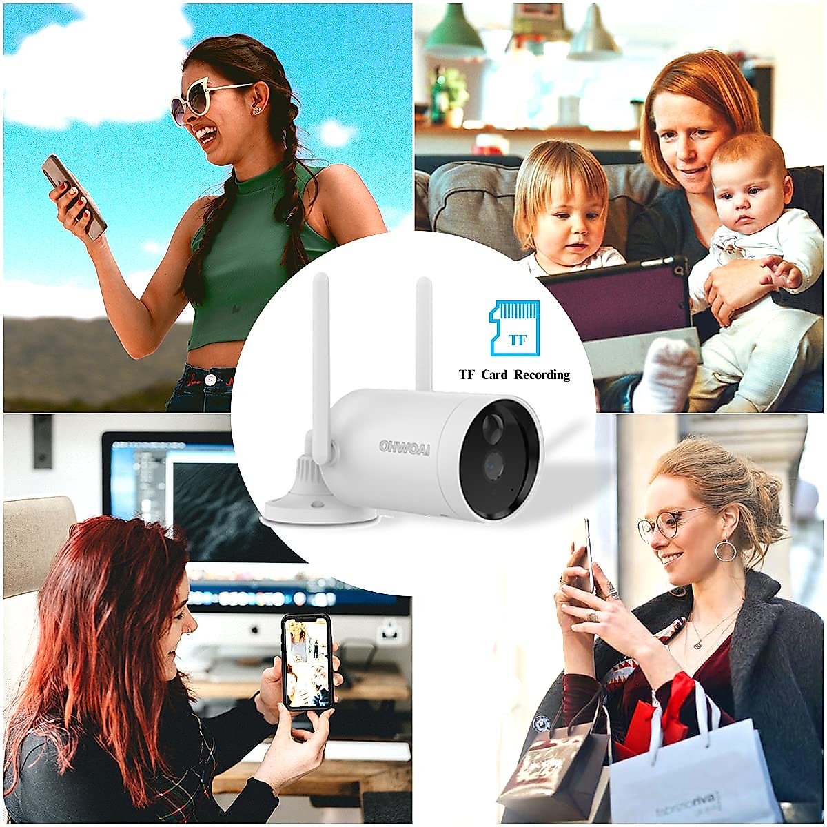 《 Two-Way Audio & Truly Wireles》 Outdoor Solar Powered Rechargeable Battery Camera, Surveillance WiFi Camera with Solar Panel, Security Home IP Camera, PIR Motion Detection, Waterproof, Night Vision