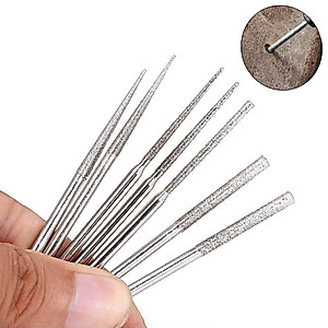 Luo ke 20 Pcs 𝐃𝐢𝐚𝐦𝐨𝐧𝐝 Mounted 𝐁𝐞𝐚𝐝 𝐑𝐞𝐚𝐦𝐞𝐫, 5 Different Shapes Diamond Drill Bit, 1/8 Inch Shank Diamond Grinding Tool for Dremel Rotary Tool