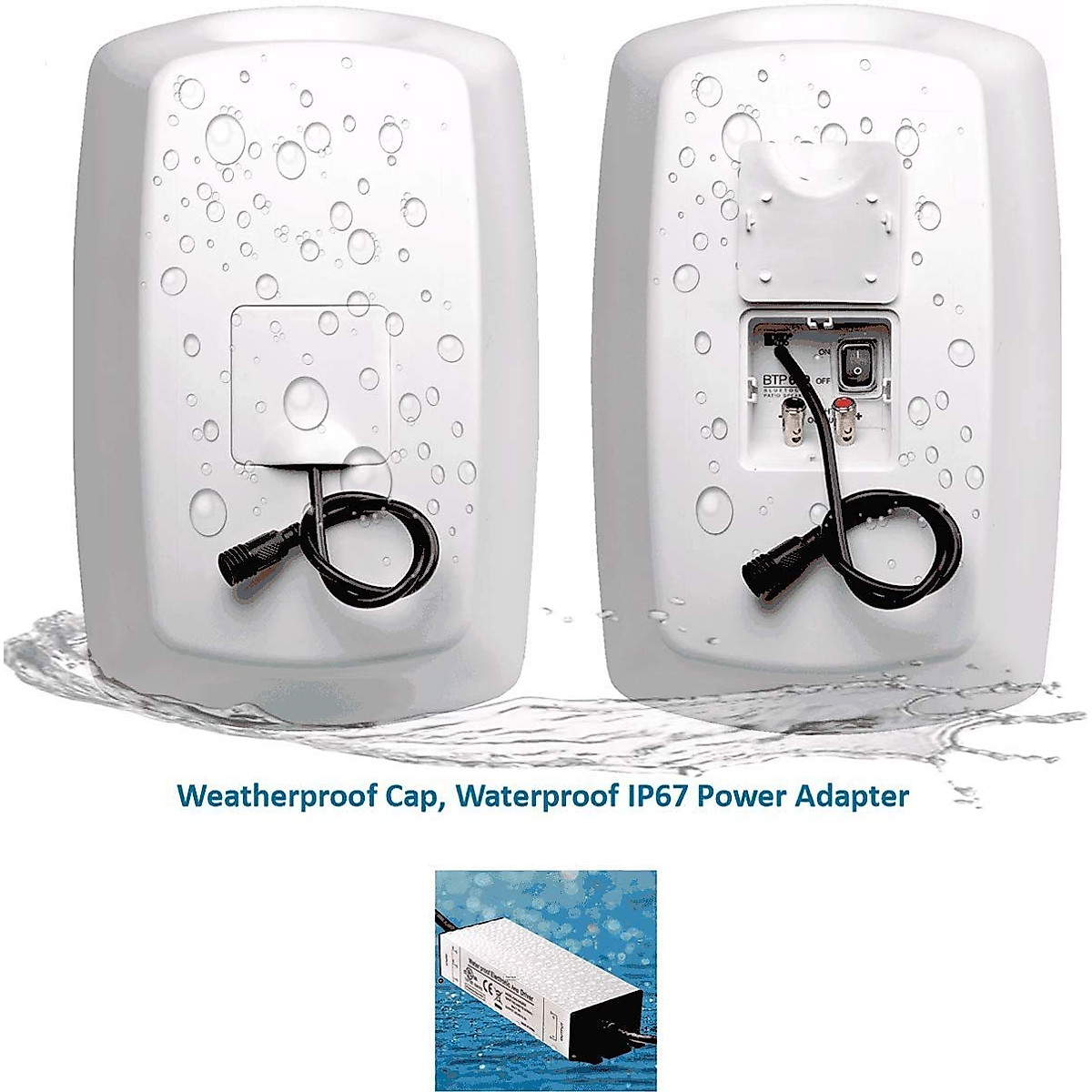 OSD Audio 6.5" Wireless Bluetooth Outdoor Patio Speaker Architectural Stereo Pair Black BTP650 Long Range