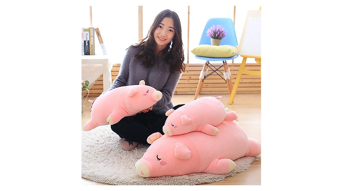 Soft Pig Plush Pillow: Cute 27" Piggy Stuffed Animal Gift