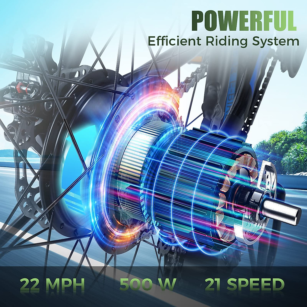 ANCHEER 27.5'' Electric Bike 500W(Peak 750W) Electric Mountain Bike, 55 Miles Range & 22 MPH, 3H Fast Charge, 48V/10.4Ah Removable Battery, Electric Bike for Adult 21 Speed Incl. Free Bike Lock