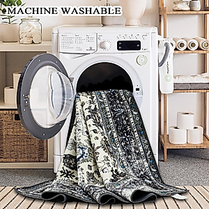 Ruaruarug Area Rug Non Slip Machine Washable Ultra Soft Outdoor/Living Room/Classroom/Bedroom/Kitchen (White Gray, 5'×7')