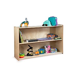 Daycare Shelves for Kids, Bookcase with 2 Shelves for Storage, Wood Furniture for Toddlers, Children, Montessori, Classroom, 47-inch Width