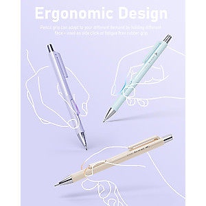 Nicpro 8PCS Pastel Mechanical Pencil 0.5 & 0.7 mm, Cute Fast Click Mechanical Pencils Set with 8 Tubes HB Lead Refills, Erasers for Drafting, School Student Writing, Drawing, Sketching -with Case