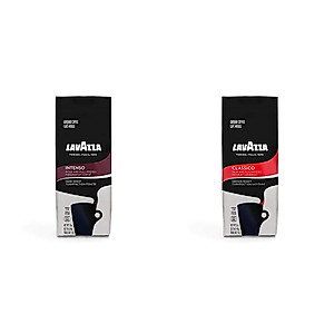 Lavazza Intenso and Classico Ground Coffee Blend, 12-Ounce Bags (2 pack)