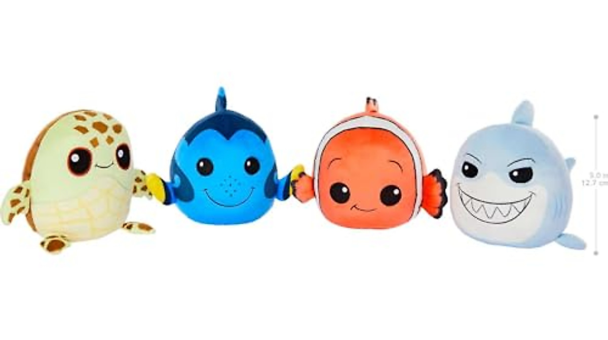Mattel Disney100 Finding Nemo Cuutopia Plush Toys 4-Pack, Collectible ...