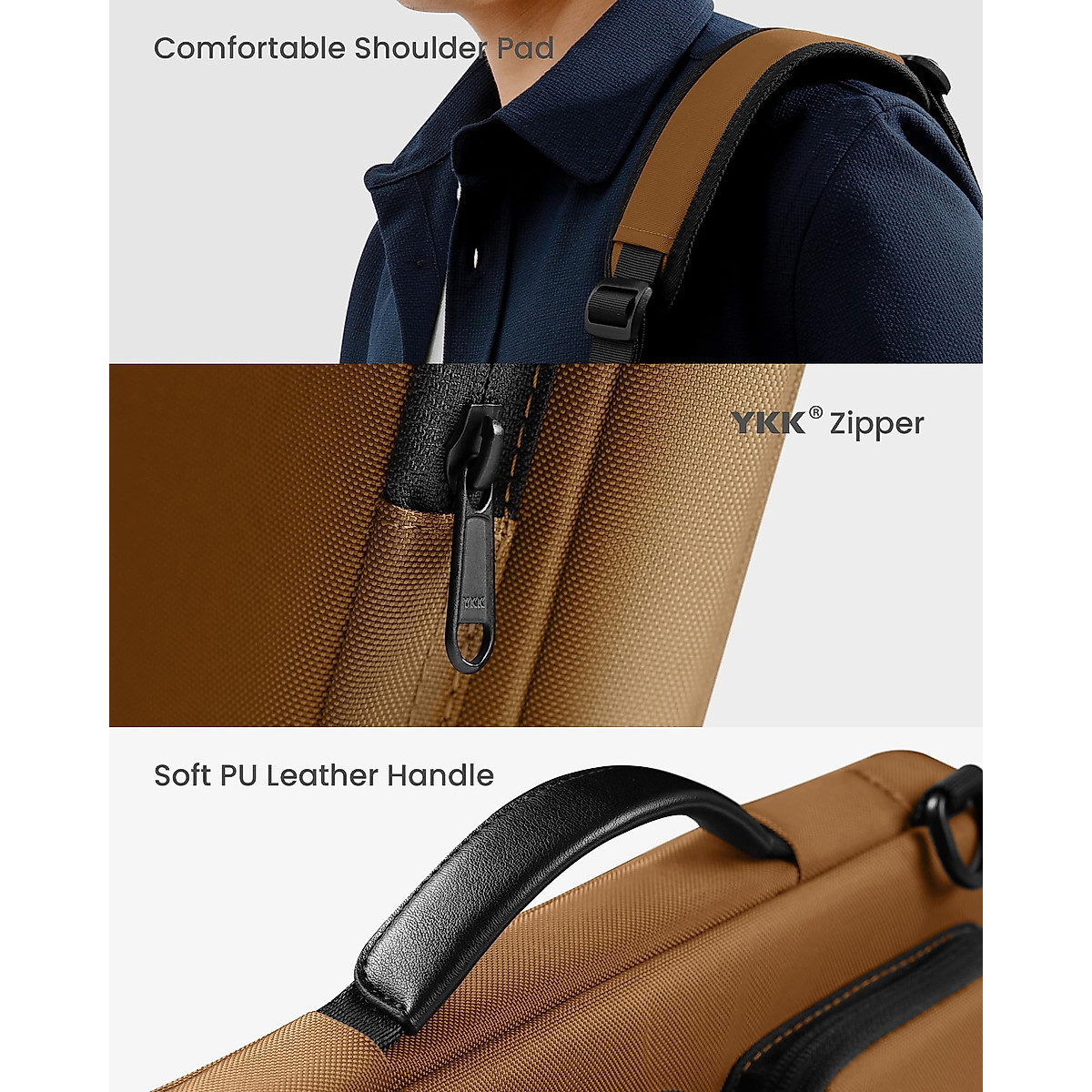 tomtoc Laptop Shoulder Bag for 14-inch MacBook Pro M3/M2/M1 Pro/Max A2918 A2992 A2779 A2442 2023-2021, 13.5-14.4 Surface Laptop 6/5/Studio 2, Surface Book 3, 360 Protective Case Fit Asus VivoBook