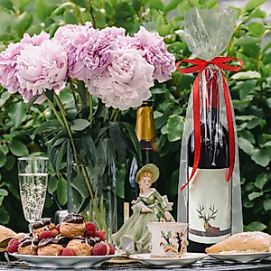 Morepack Cellophane Bags for Wine Bottles,6x18 Inches 50Pcs Clear Wine Gift Cello Bags With Twist Ties