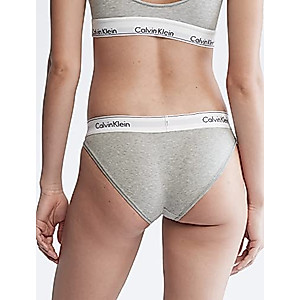 Calvin Klein Women's Modern Cotton Stretch Bikini Panty, Grey Heather, Large