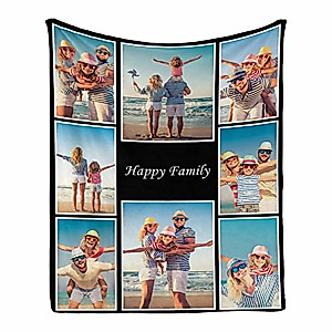 Customized Blankets with Personalized Picture Collage , Soft ,Using My Own Photos Custom Gifts for Christmas, Dad, Mom, Family, Friends, Couples, Dogs 40x30inch