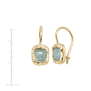 Silpada 'Mediterra' Natural Aquamarine Petite Drop Earrings in 14K Gold-Plated Sterling Silver