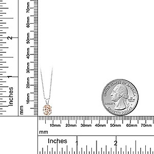 Gem Stone King 925 Sterling Silver Peach Morganite Pendant Necklace For Women (0.65 Cttw, Oval 7X5MM With 18 Inch Silver Chain)