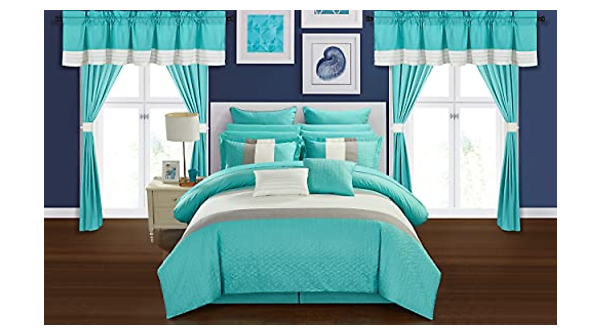 Chic Home Vixen 24 Piece Comforter Set in Turquoise