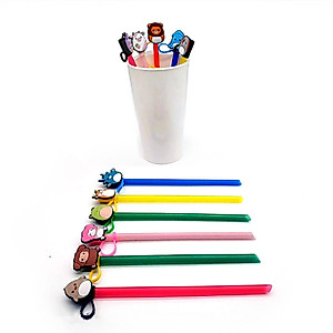 Silicone Straw Covers Cap-Straw Covers for Reusable Straws for 6-8 mm-Straw Stoppers-Splash Proof Straw Tip Cover-Reusable Drinking Straw Tips Lids Dust-Drinking Straw Cover Travel Home Outdoor (B)