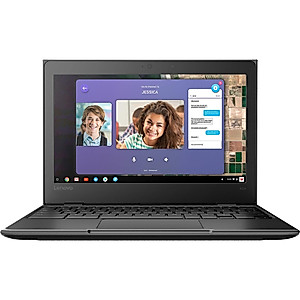 Lenovo 100E Chromebook 2ND Gen 81QB000AUS Laptop Computer, 11.6" HD (1366 X 768) Display, MediaTek MT8173C Processor, 4GB RAM, 16GB eMMC TLC SSD, Powervr GX6250, Chrome OS, Black