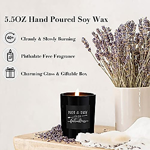 NOWWISH Womens Gifts for Christmas - Not a Day Over Fabulous Candles - Funny Birthday Gifts for Her Wife, Mom, Daughter, Sister, Aunt, Friends, Lavender Scented 100% Soy