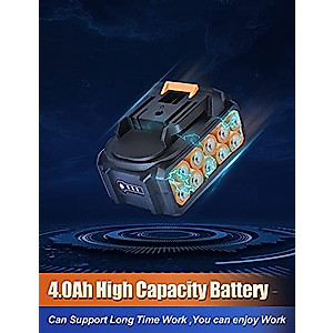 Blower Cordless，with 21V 4.0 Ah Lithium Battery Powered , 2 in 1 Sweeper & Vacuum for Clearing Dust,,Car Vacuum, Patio/Deck/Garden Cleaning, Garage Dusting