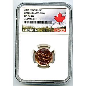2012 Royal Canadian Mint Canada Copper Plated Steel Last Year Of Issue LANDSCAPE LABEL Cent MS66 NGC