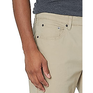 Amazon Essentials Men's Slim-Fit Pants, 5-Pocket Stretch Twill Design, Khaki Brown, 36W x 34L