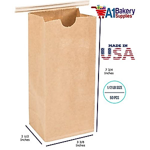 Resealable Kraft Tin Tie Poly-lined Bags Coffee Bags Reclosable Tin Tie Bags without window - 1/2 Lb - 50 Pack