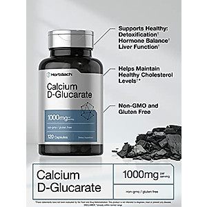 Calcium D-Glucarate 1000mg | 120 Capsules | Non-GMO, Gluten Free Supplement | by Horbaach