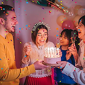 WLLHYF Birthday Crowns Girl Headband Birthday Sash Bling Rhinestone Hair Band Princess Tiara Sweet Happy Birthday Accessories for Women Girls Party Valentine's Day Festival Decorations