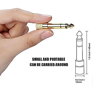 Headphone Jack Adapter 6.35mm 1/4Inch Male to 3.5mm 1/8 Inch Female Jack Headphone Audio Stereo Jack Plug Adaptor Converter (6.35mm (1/4 inch) Male to 3.5mm (1/8 inch) Female)