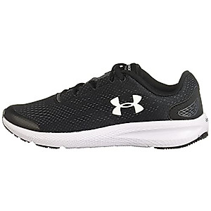 Under Armour womens Charged Pursuit 2 Running Shoe, Black/White, 7.5 US