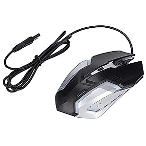 Zyyini Wired Gaming Mouse, S150 USB 3 Buttons 1600DPI Wired Optical Mice,Office Business Gaming LED Glowing Mouse,for Laptop/Computer/Notebook/Tablet(Black)