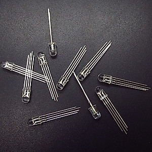 Newzoll 50 pcs 5mm 4 pin RGB Multicolor LED Common Cathode LED for Arduino DIY