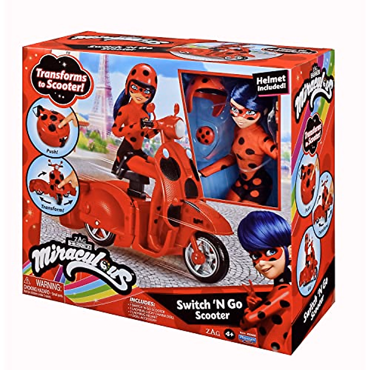 Miraculous Ladybug Switch N Go Scooter And Fashion Doll Playset | 26cm Miraculous Ladybug Doll With Transforming Scooter And Accessories | Miraculous: Tales Of Ladybug And Cat Noir Toys Scooter Doll
