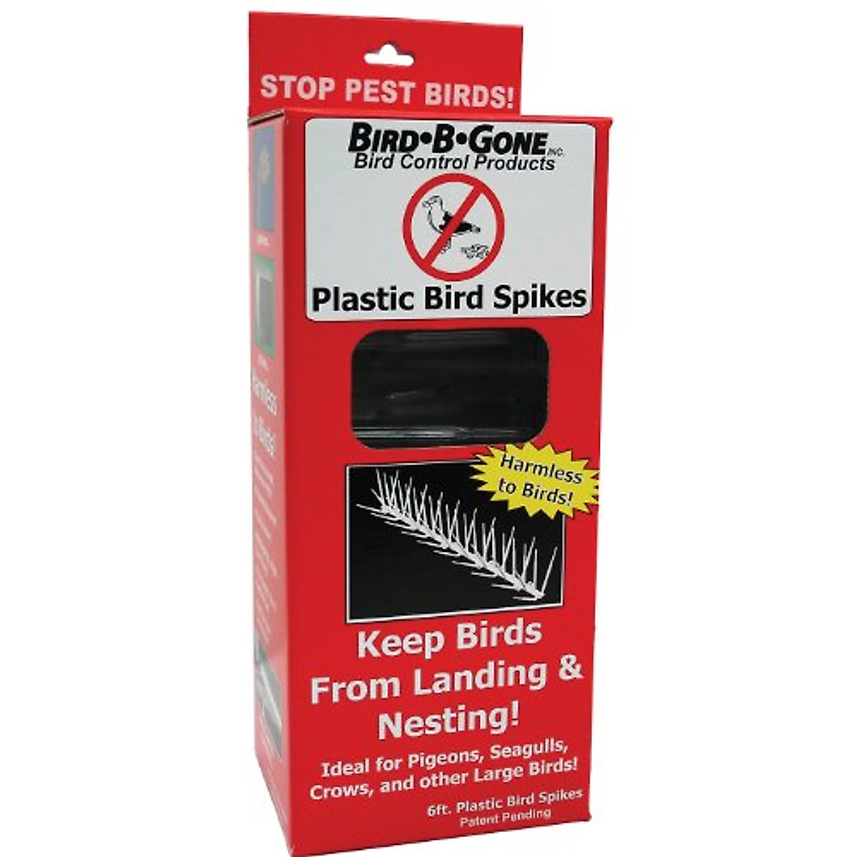 Bird B Gone Plastic Bird Spike Set - 6 ft L x 5 in W - Clear