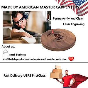 Personalized Coasters Walnut Wood,Wedding Gifts,Anniversary Gifts,Laser Engrave Personalized Gifts for Couples,Parents,Wedding Keepsake Gifts for Guests,Handmade Coasters Set of 4 6 8 10 16 20