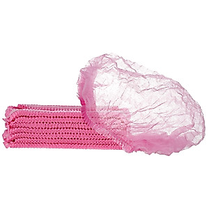 100 Pcs Disposable Nonwoven Bouffant Caps 21 Inch Hair Net Elastic Cap Hair Cover Hats for Beauty Salon Hospital Spa Catering Dust-free Workspace(Pink)
