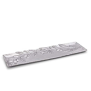 Arthur Court Olive Pattern Sand-Cast Aluminum Oblong Serving Tray / Platter 19 inch x 5.5 inch