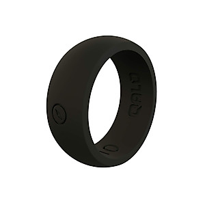 QALO Men's Classic Rubber Silicone Ring, Rubber Wedding Band, Breathable, Durable Rubber Wedding Ring for Men, 8.5mm Wide 2.5mm Thick, Black, Size 11