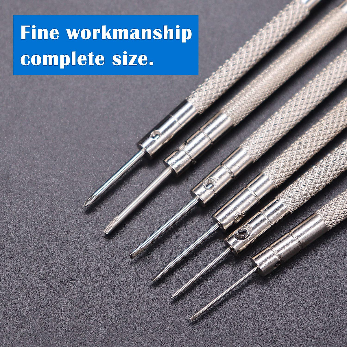 Aienxn 13PCS (6 Sets) Micro Precision Jewelry Screwdriver Set, Watch Screwdriver Kit 0.8-1.6mm, 6 Extra Replace Blades for Watch Repair, Electronics Repair, Jewelry Work, Eyeglasses Repair Q-034