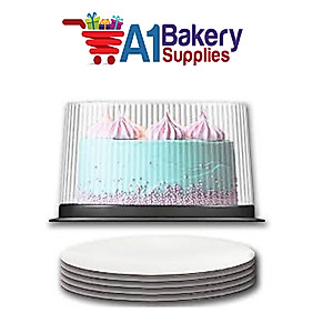 A1 Bakery Supplies 10-11inch Cake Double Layer Clear Cake Container Dome and Base Carry & Display Storage Box (4 Pack)