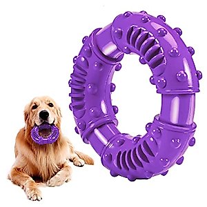 Feeko Dog Chew Toys for Aggressive Chewers Large Breed, Natural Rubber Indestructible Dog Toys, Tough Durable Puppy Chew Toy for Medium Large Dogs - Fun to Chew, Chase and Fetch(Purple)