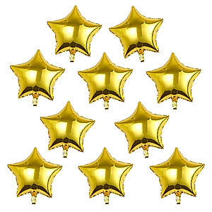 10Pcs Gold Star Shape Foil Balloon 18Inch Aluminum Foil Mylar Balloon Happy Birthday Balloons Decoration