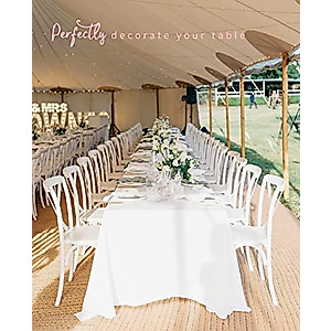 Pesonlook 12 Pack White Tablecloth-60 x 126Inch Rectangle Tablecloth Polyester Table Cloth for 8 Feet Rectangle Tables,Washable Fabric Table Cover for Wedding/Buffet Party/Dining Table/Events