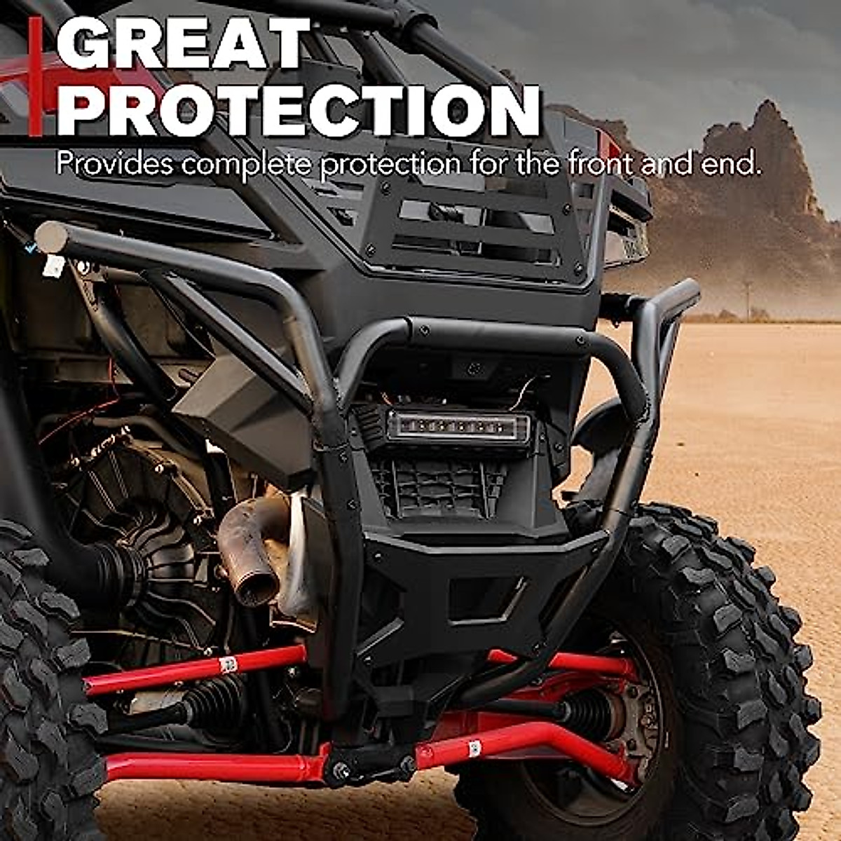 A & UTV PRO Front & Rear Bumper Kit for for Polaris RZR PRO XP/XP 4 2020 2021 2022 2023, Heavy Duty Combined Brushguard Bumper Protector Accessories, Replace OEM # 2883746-458, 2883748-458, 2 Set