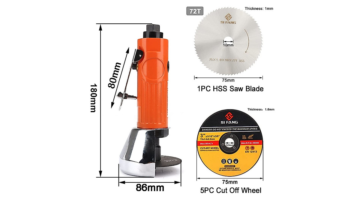 Heavy Duty Air Cut Off Tool Kit - Fast Metal & Plastic Cuts