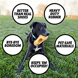 Chew Drip Premium Beef-Flavored Dog Chew Toy, Sneaker Shoe, Large, Natural Rubber, Heavy Duty, Powder Pink