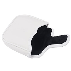 HISTAR Magnetic Closure Golf Square Mallet Shaped Putter Cover (White, Faux Leather) for Scotty Cameron, Universal Fit