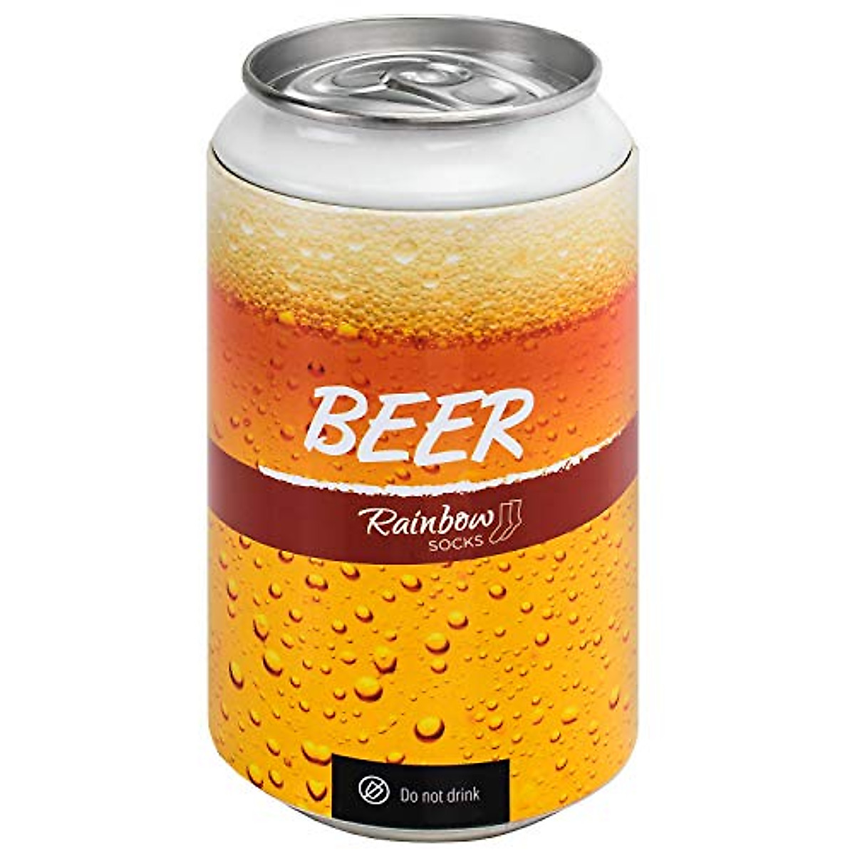 Rainbow Socks - Men Women Funny Beer Can Socks - 1 Pair - Size US 5.5-9 EU 36-40