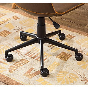 Roundhill Furniture Cesena Faux Leather 360 Swivel Air Lift Office Chair, Brown