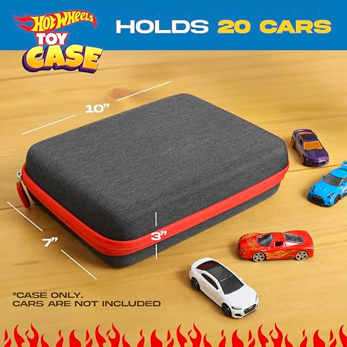 All7s Hot Wheels Case Storage For 20 Cars Hard Shell Matchbox Car Case | Hot Wheels Cars Storage Case | Toy Car Storage Organizer